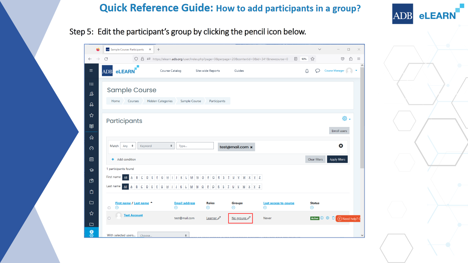 Course Manager Guides: How to Add Participants in a Group