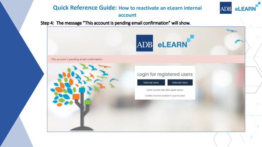 Learner User Guides: How to Reactivate an eLearn Account