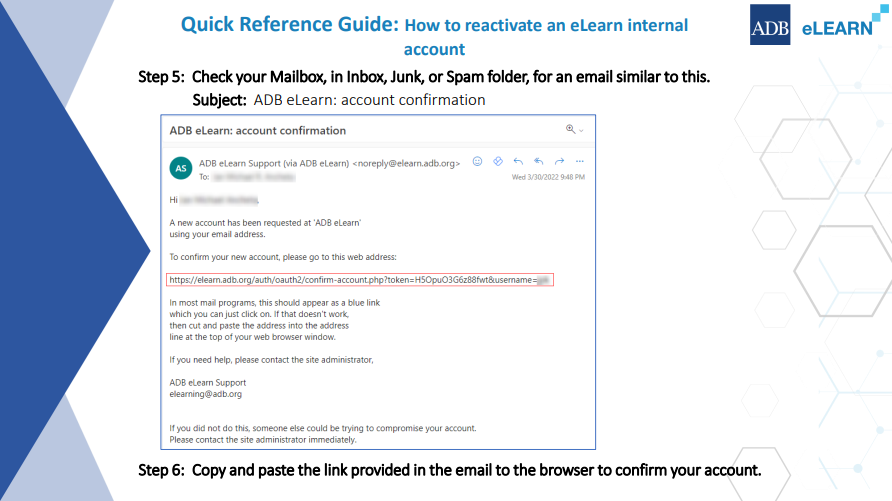 Learner User Guides: How to Reactivate an eLearn Account